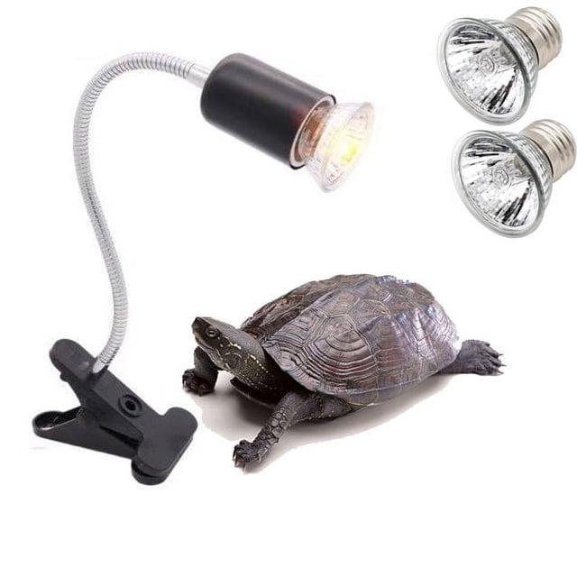 50W Reptile Heat Lamp UVA UVB Bulb Turtle Tank Light with Clip Holder ...