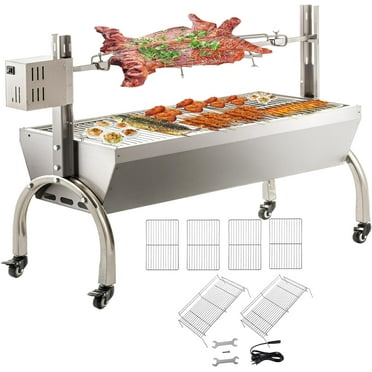 Ecojoy Outdoor BBQ Grill, 132lbs Rotisserie with 25W Motor & Hand Crank ...