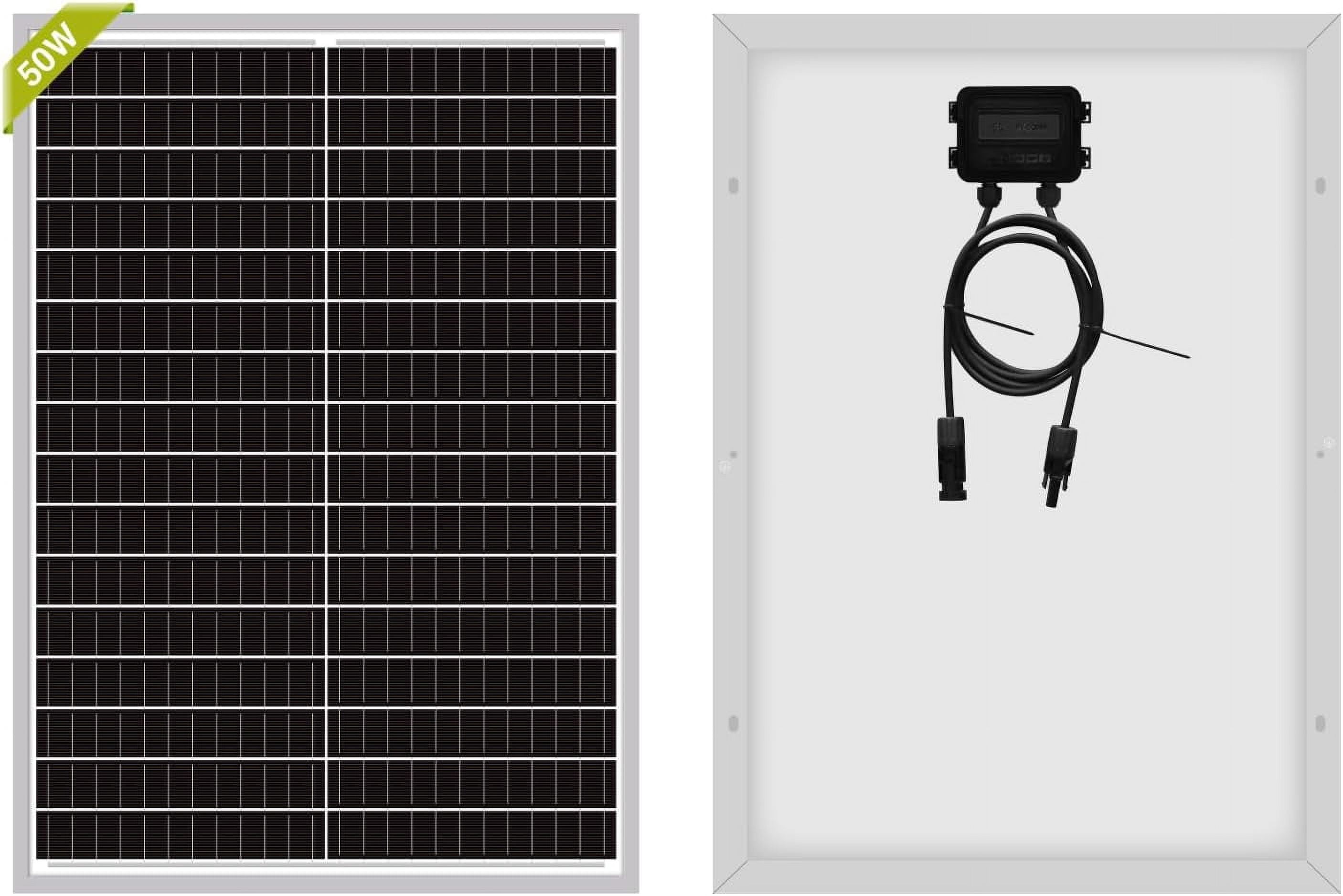 50W Solar Panel 50 Watt crystalline Module with 3ft Connectors for RVs ...