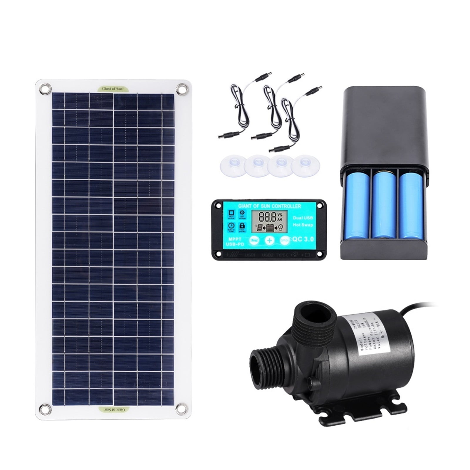 50W Solar Water Pump Brushless Solar Panel Fish Water Pool Kit 12V ...