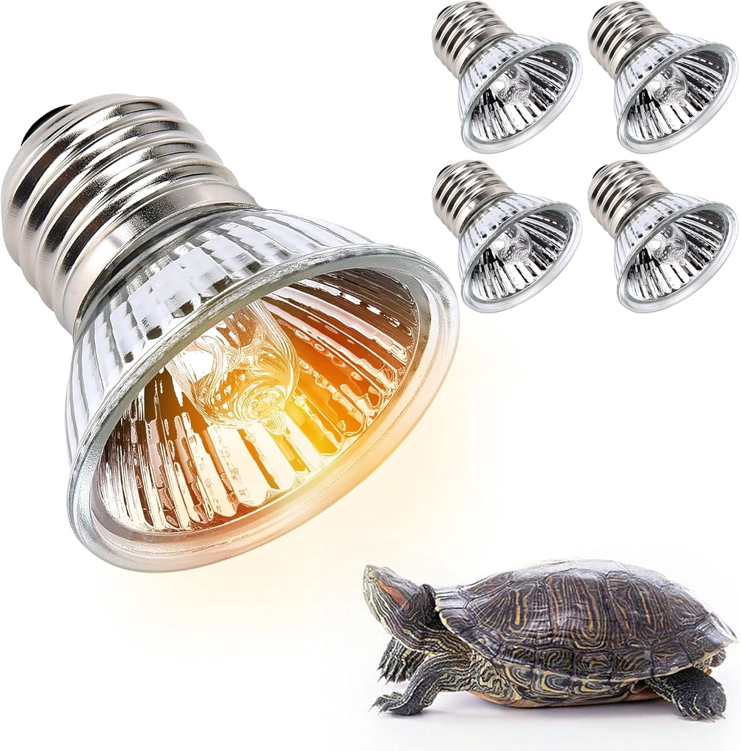 50W UVA UVB Reptile Heat Lamp, 4 Pack Heat Lamp Light Bulbs for ...