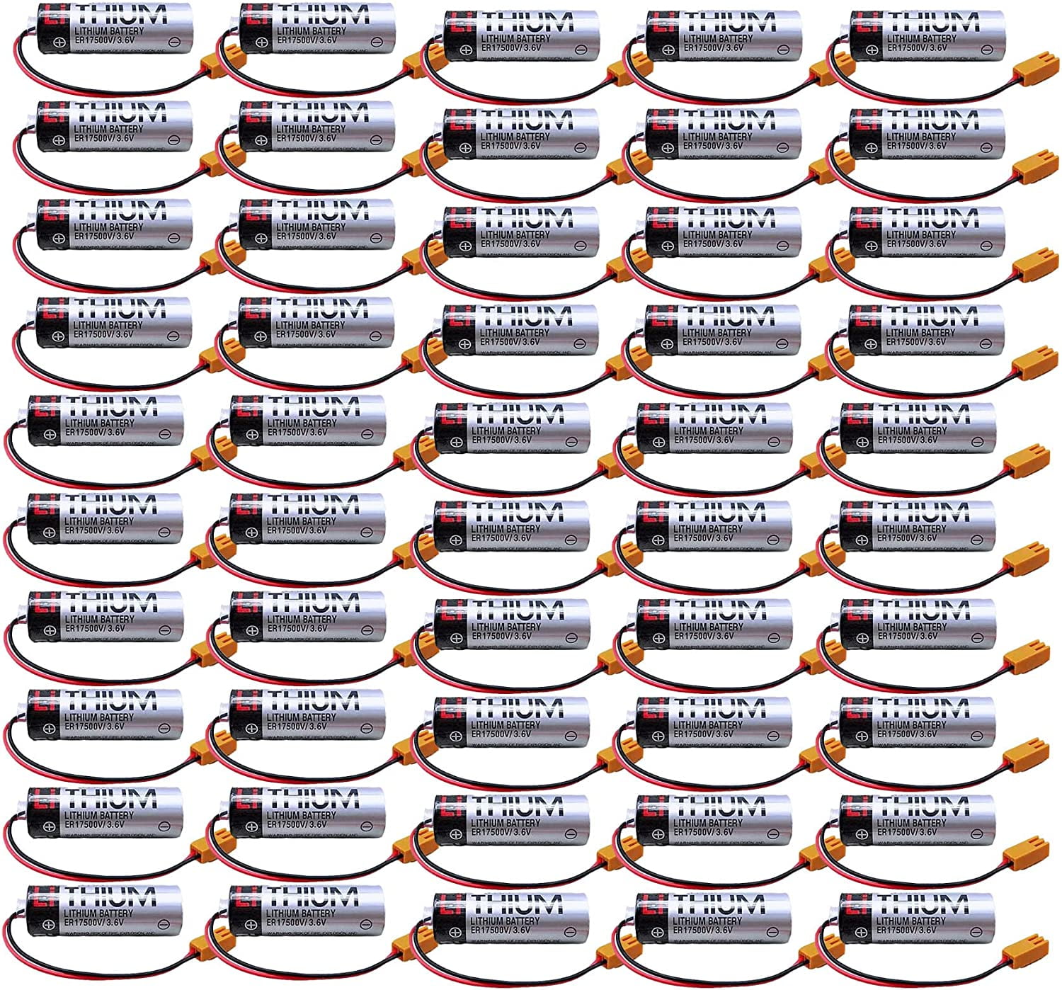 50X ER17500V 3.6V 2700mAh Battery with Brown Plug - Walmart.com