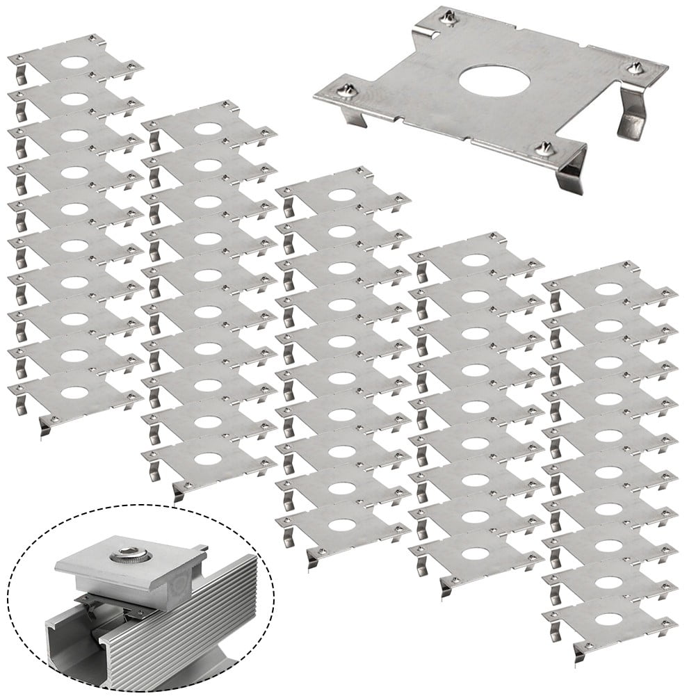 50X Earth Plate Grounding Clip Solar Panels Pv Roof Fitting Stainless ...