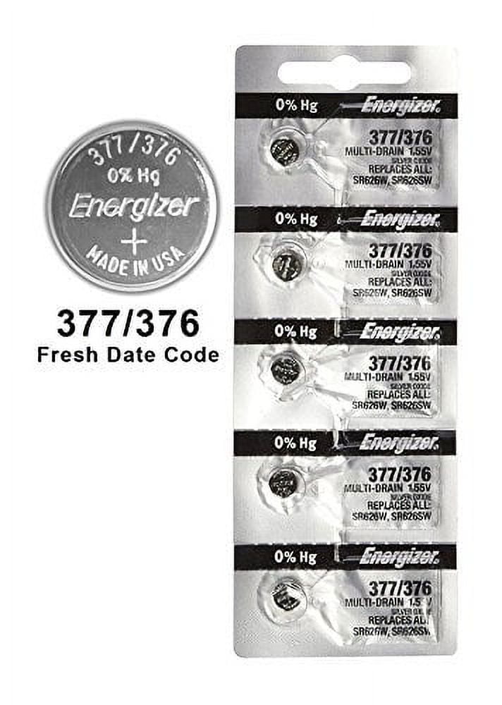 50X Energizer 377/376 Battery SilverOxide Watch Button Multi-Drain 1 ...