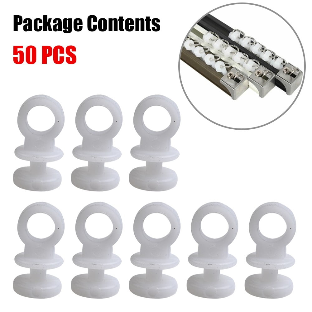 50X Plastic Curtain Track Hooks Runner Fit For Camper Van Motorhome ...