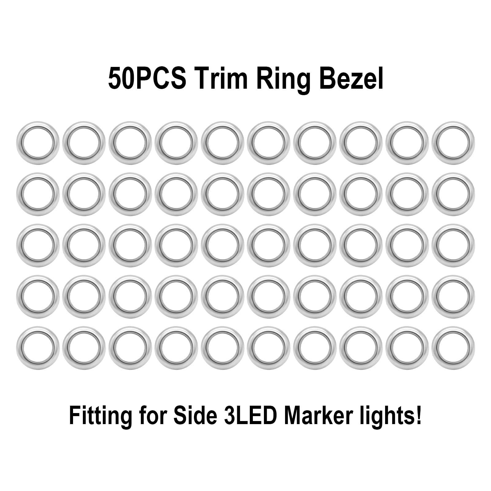 50X Round Stainless Steel Trim Ring Bezel Cover for 3/4\" Inch Led ...