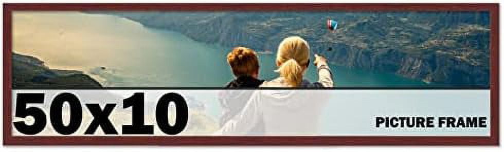 50X10 Frame Brown Mahogany Picture Frame - 100% Solid Wood Frame Kit ...