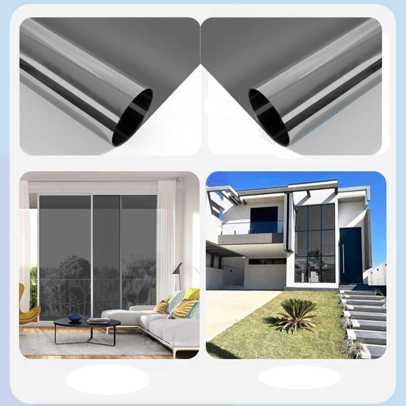 50X100cm Gray Silver Sunscreen Heat Insulation Film Window Full ...