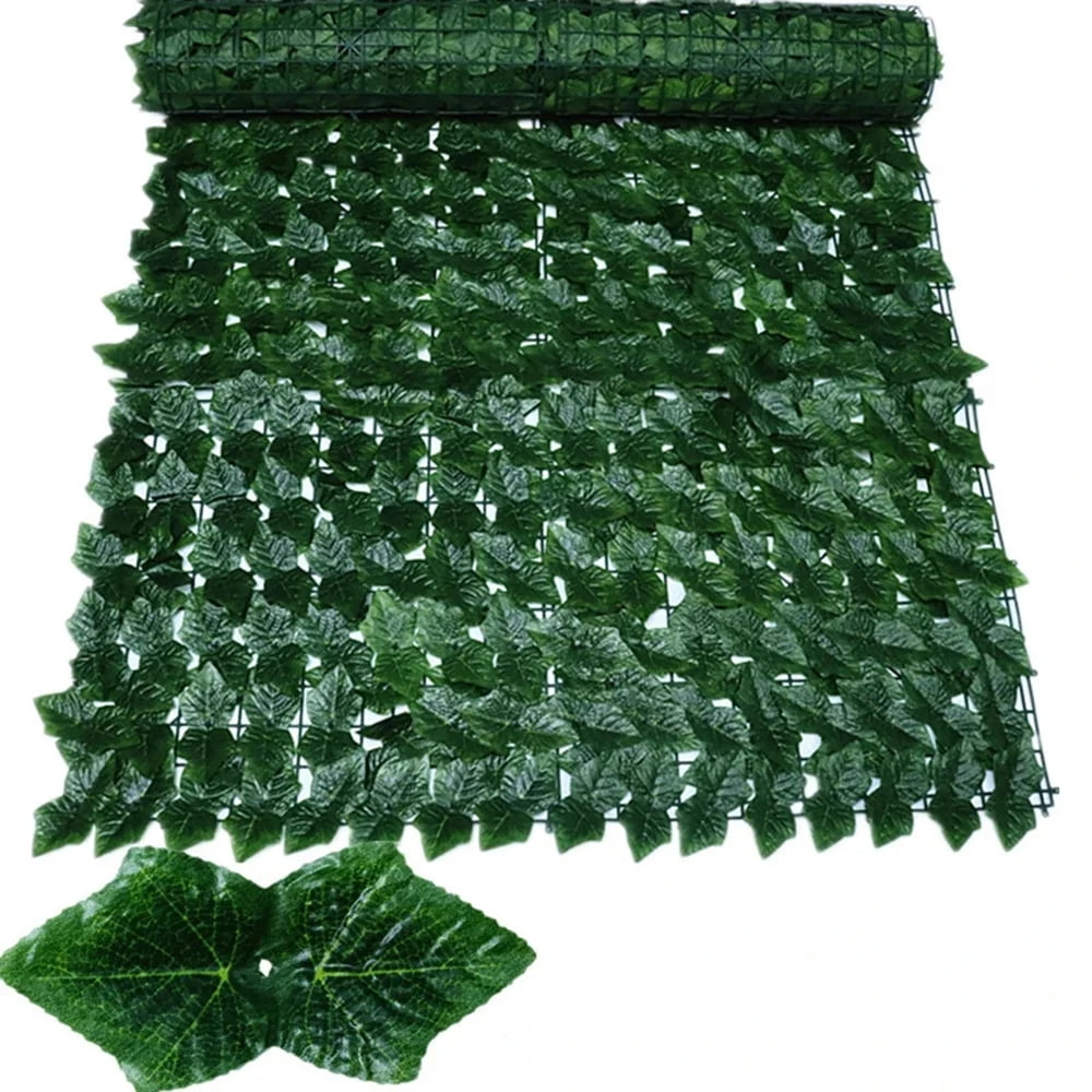 50X200cm Artificial Ivy Hedge Green Leaf Fence Panels Faux Privacy ...