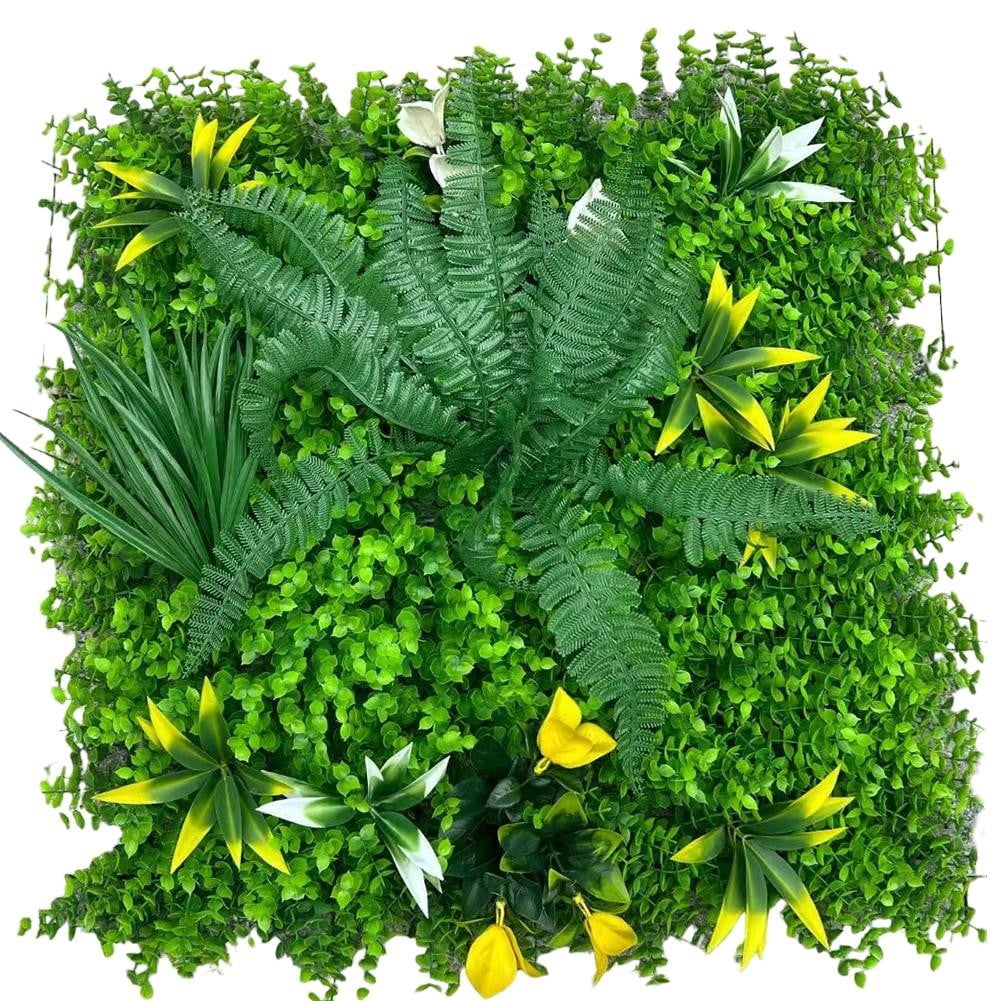 50X50 Artificial Plant Wall Reusable Panel Plastic Garden Grass Flower ...