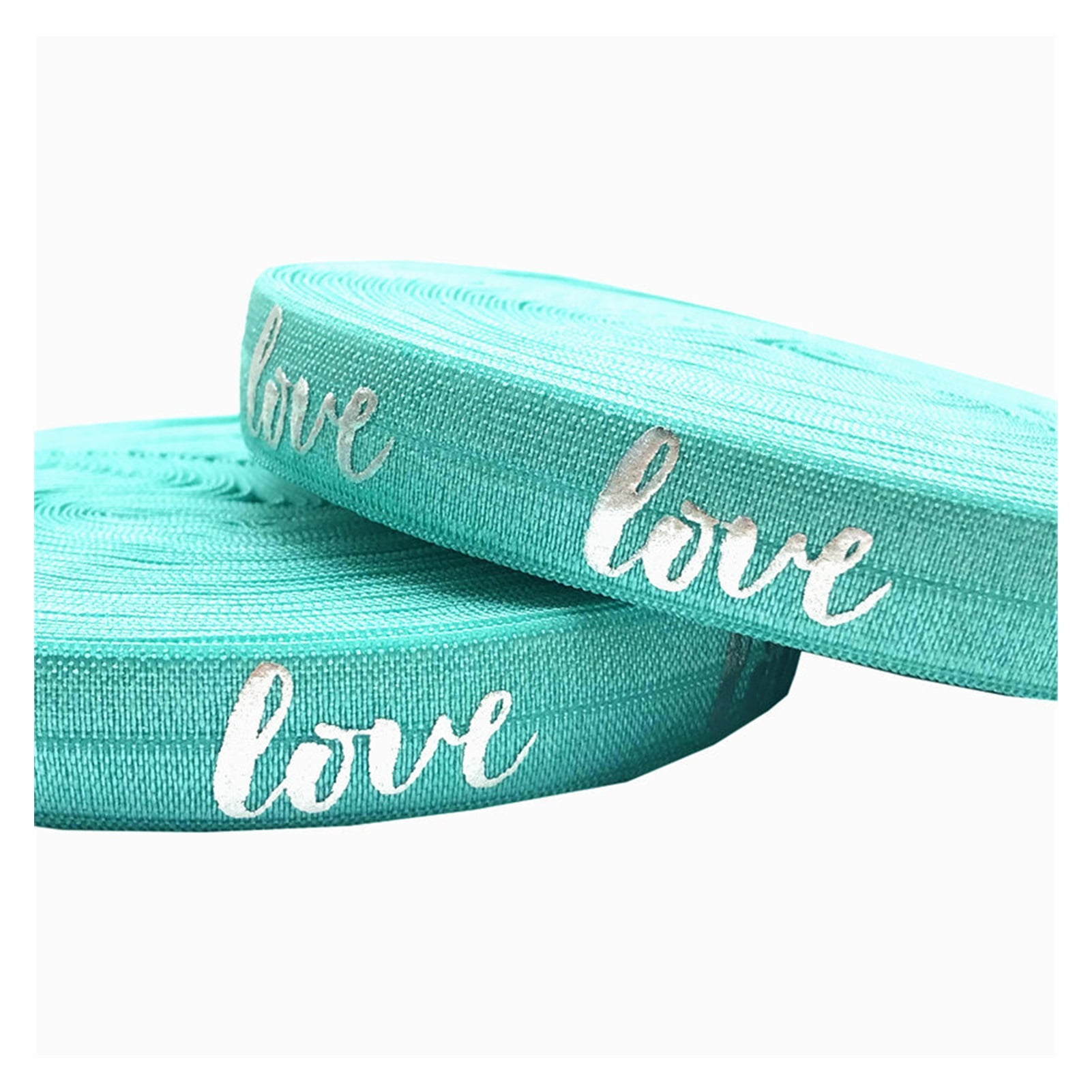 50Yards 16mm Nylon Love Printed Fold Over Elastic Ribbon Webbing for ...