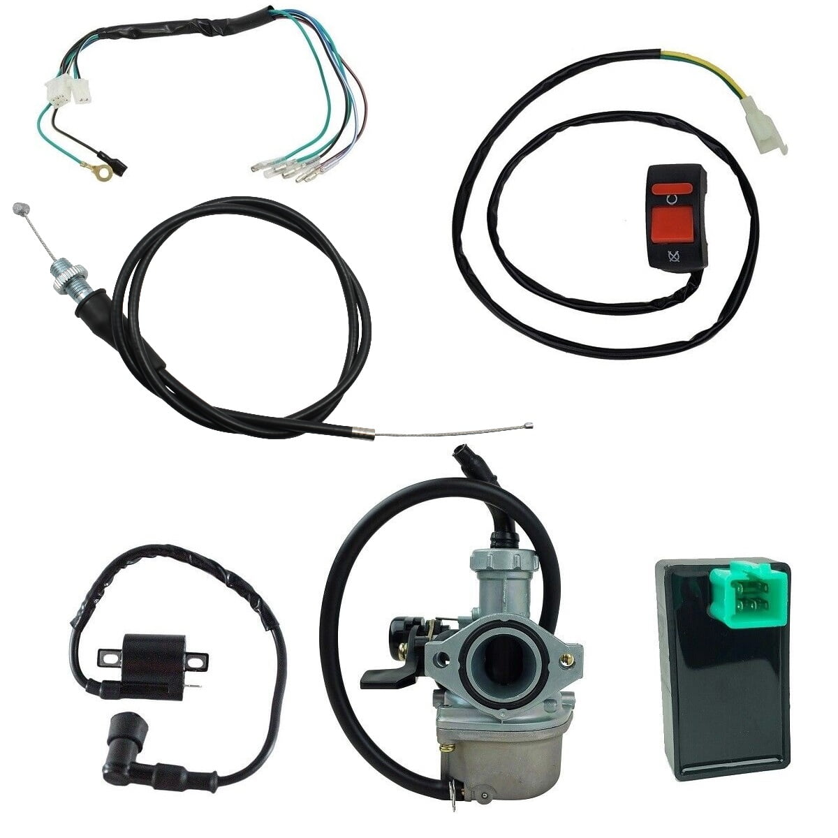 50cc-125cc Electric Dirt Bike CDI Wire Harness Assembly Wiring Kit PZ22 ...