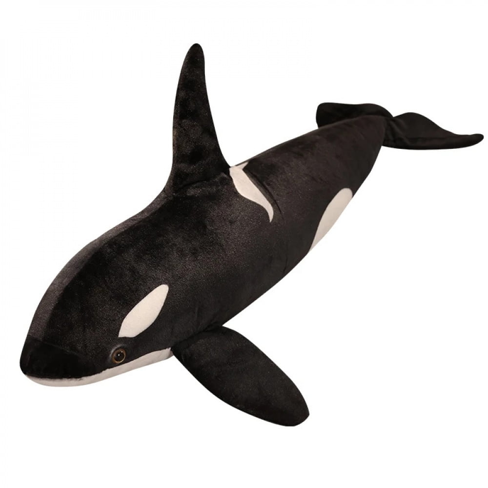 50cm-130cm Lifelike Orcinus Orca Black Whale Plush Toys Big Fish Cloth ...