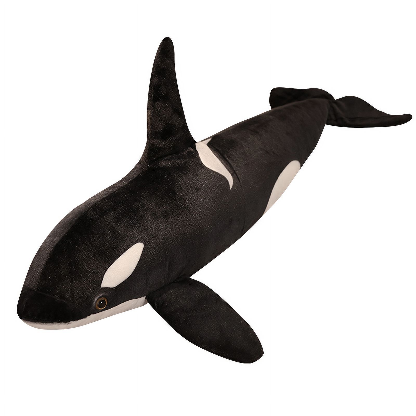 50cm-130cm Lifelike Orcinus Orca Black Whale Plush Toys Big Fish Cloth ...