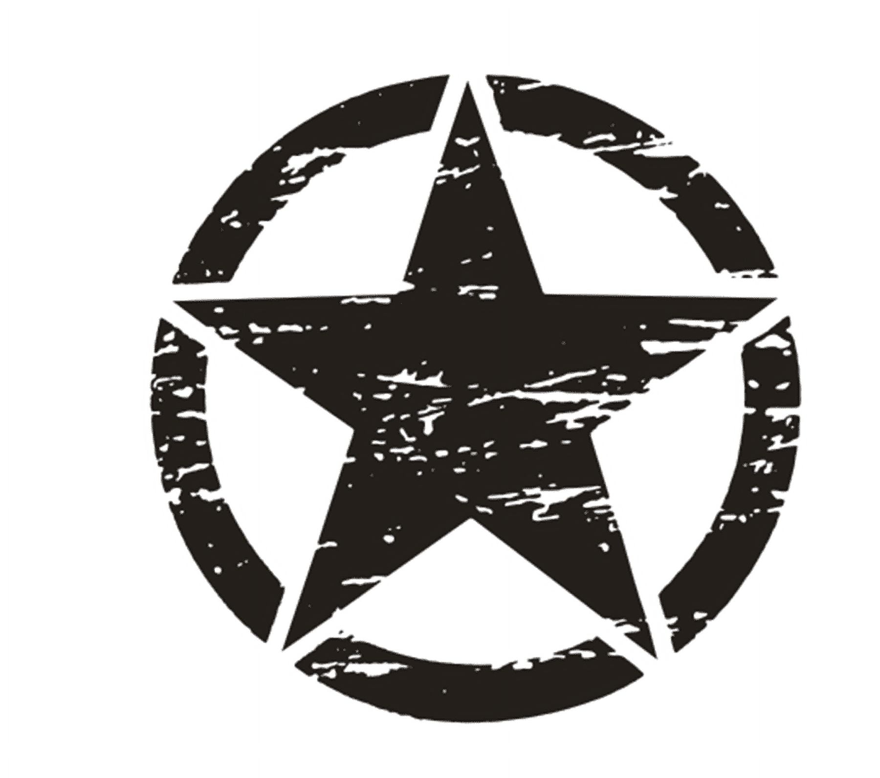 50cm Black Car Army Military Star Decal Sticker For Jeep Wrangler Self ...