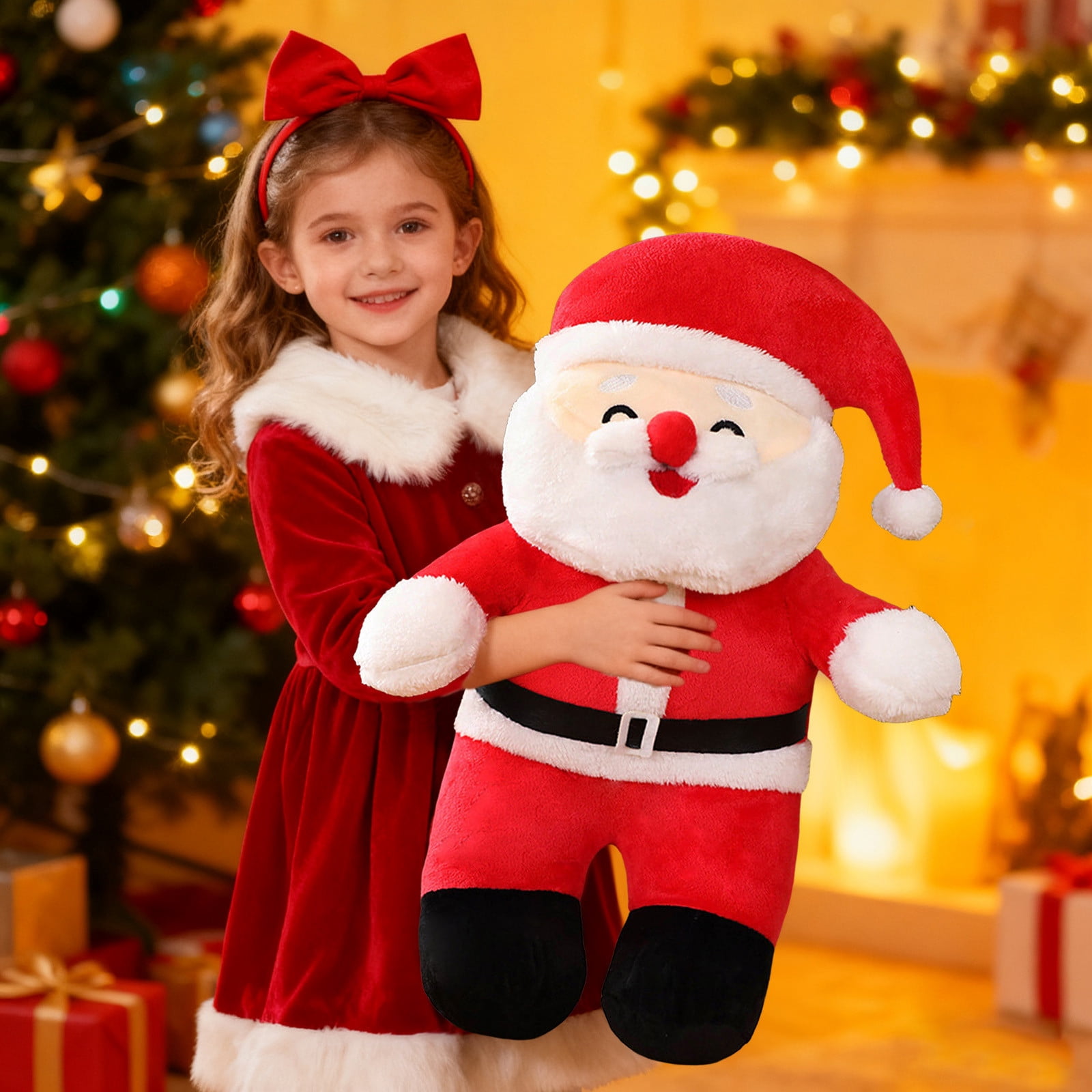 50cm Cuddly Standing Santa Plush_To-y for_k-ids Christmas Decor Soft ...