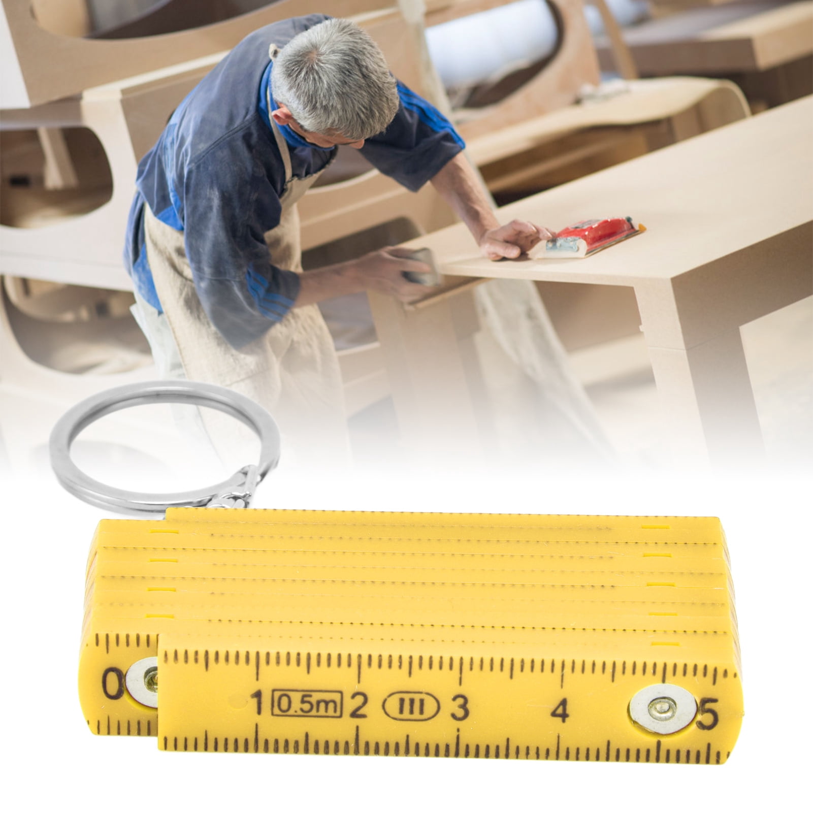 50cm Folding Ruler 2,Pack, Durable ABS Plastic For Carpentry, Tiles DIY ...