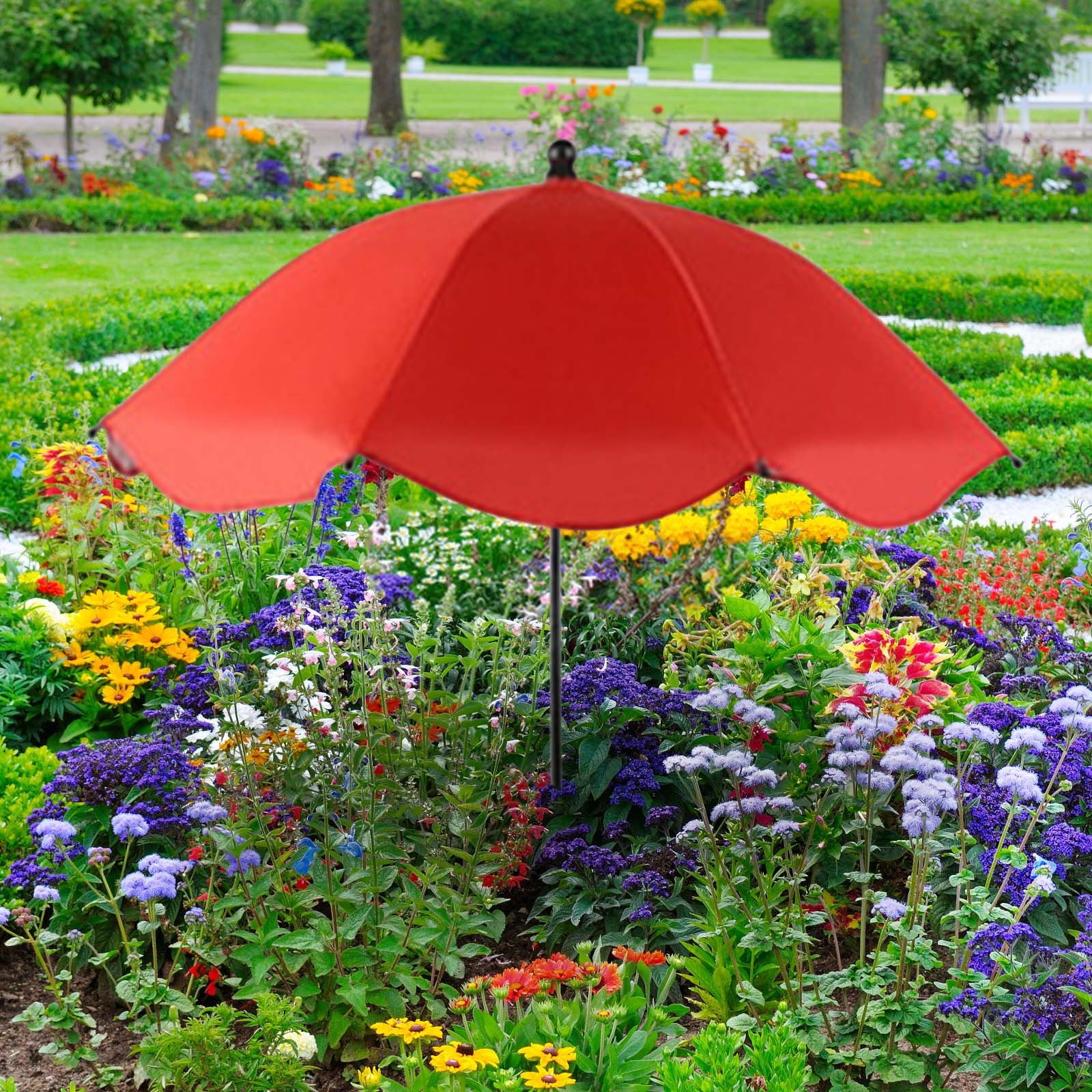 50cm Large Garden Plant Shade Umbrella with Adjustable Stake, UV ...
