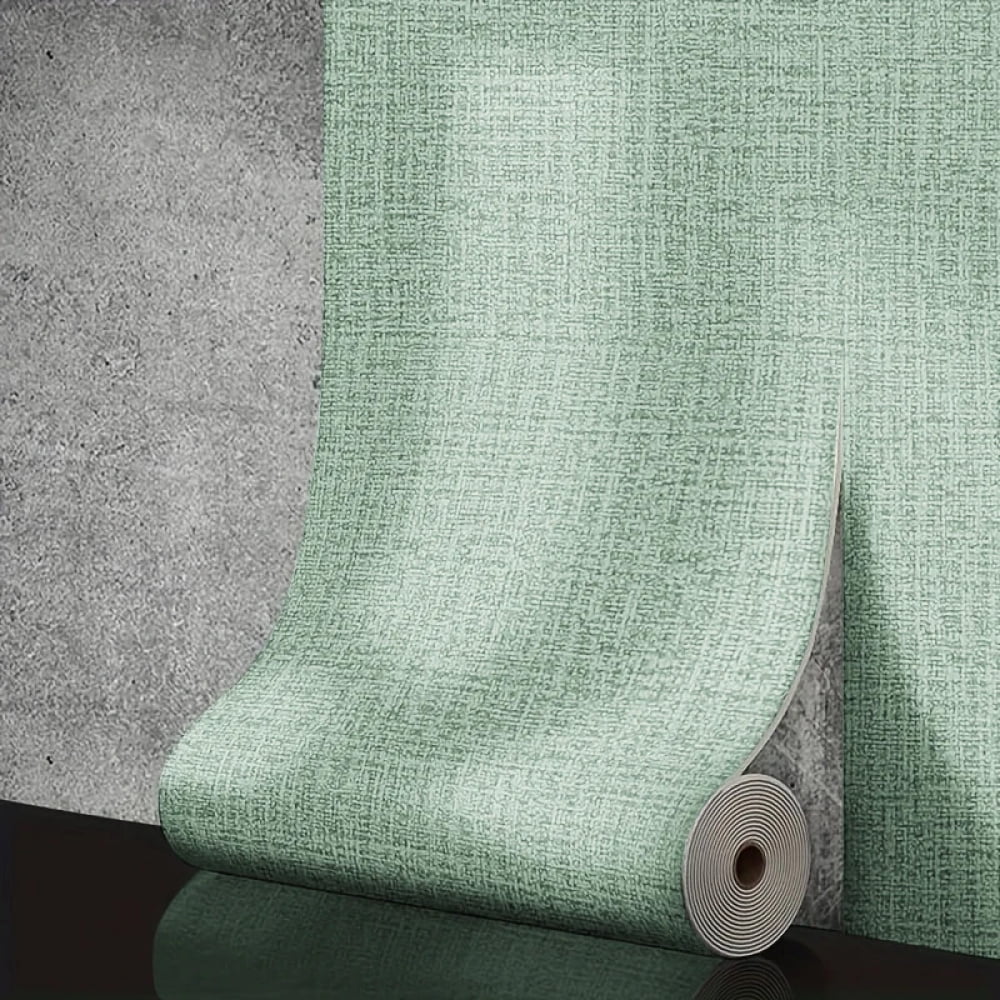50cm Linen 3D Foam Self-adhesive PVC Solid Color Thickened Waterproof ...
