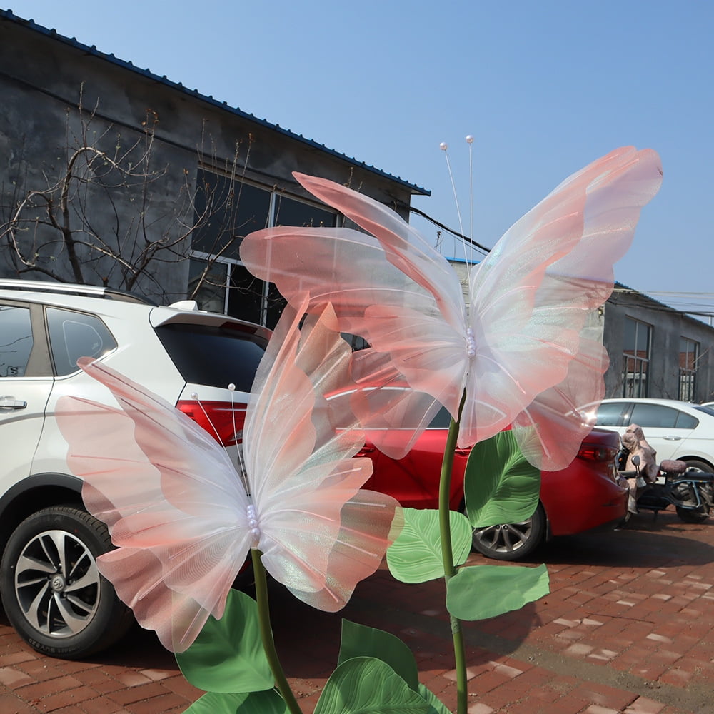 50cm Silk Yarn Artificial Butterfly New Mariage Decor Fake Butterfly ...
