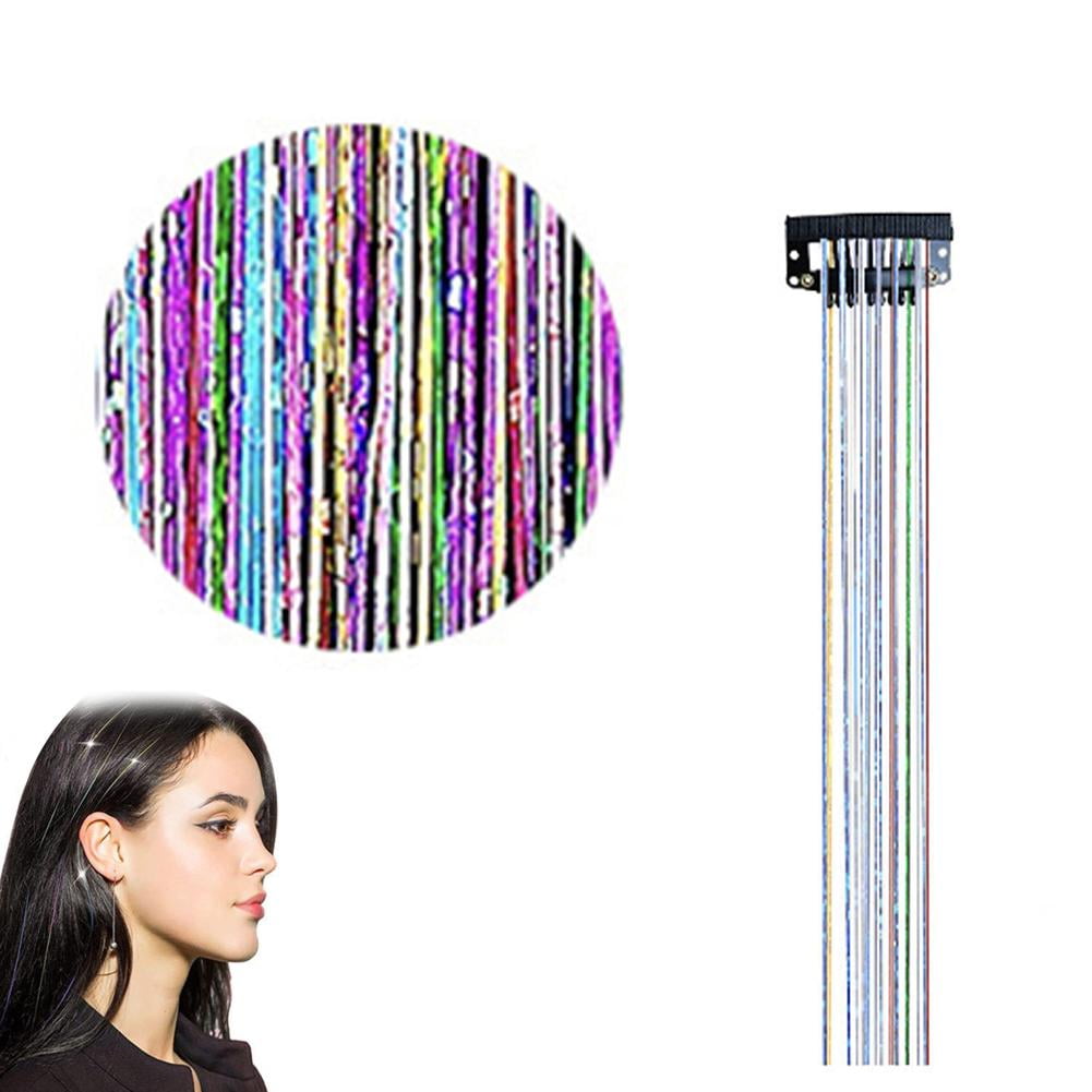 50cm Synthetic Hair Tinsel Hair Extensions with BB Clip, Multiple ...