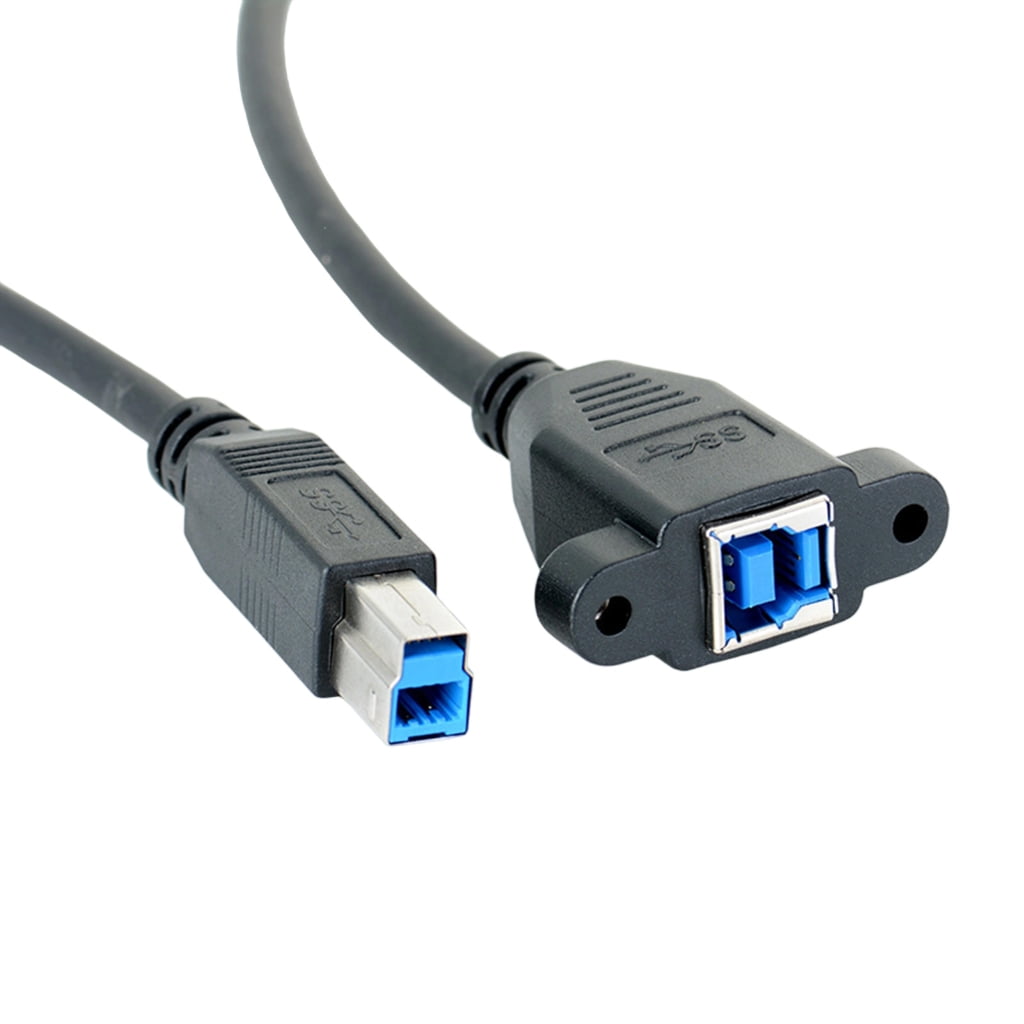 50cm USB 3.0 B Male Female Extension Cord Panel Mount Screw Printer ...