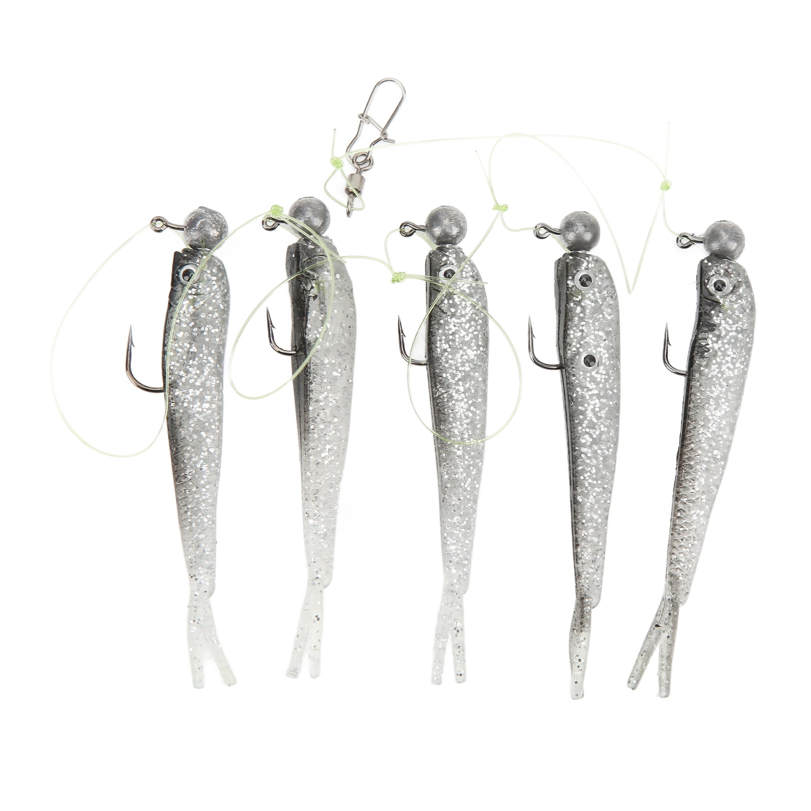 50cm Umbrella Fishing Rig Kit, Soft Silicone Lures Stainless Steel ...