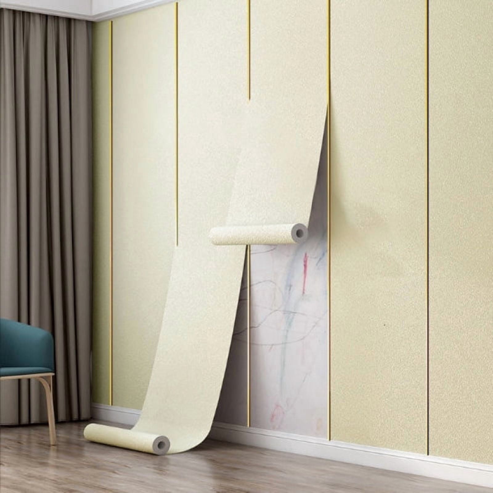 50cm x 10m Linen 3D Foam Self-Adhesive PVC Wallpaper, Solid Color ...