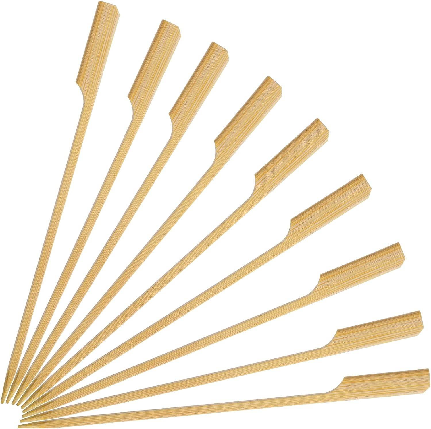 50ct/PK 7 Inch Square Large Bamboo Paddle Skewers BBQ Grill Food Sticks ...