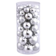 40-Piece Silver Glass Ball Christmas Ornament Set - Walmart.com