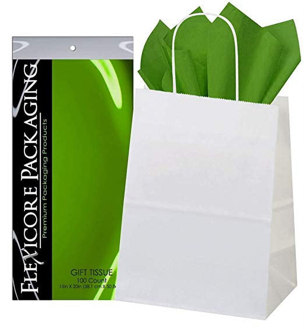 50ct White Paper Gift Bags + 100ct Oasis Gift Tissue (Flexicore ...