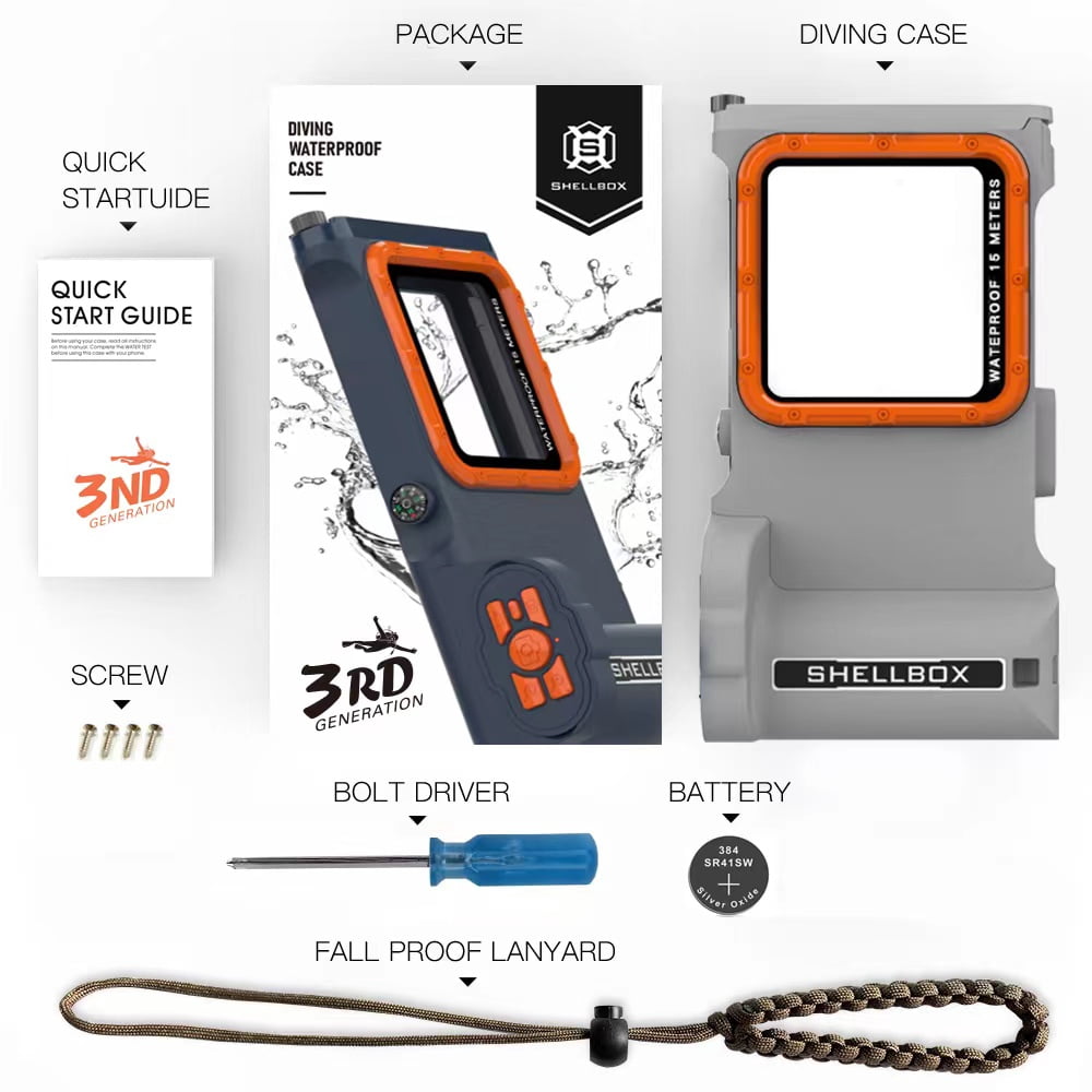 [50ft/15m] Diving Phone Case with Bluetooth Remote Control Universal ...