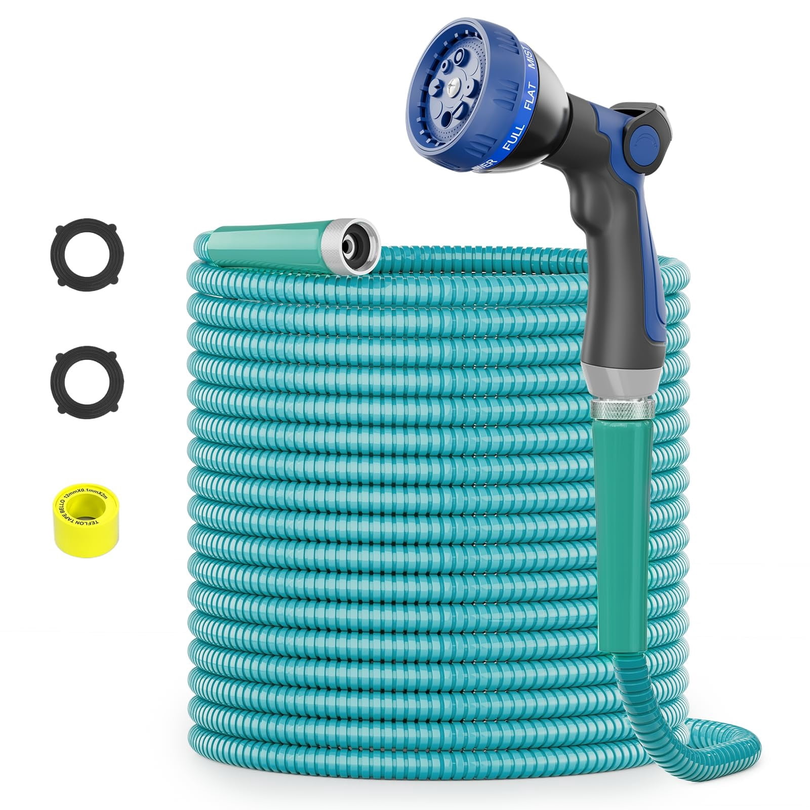 50ft 304 Stainless Steel Garden Hose Metal, Heavy Duty Water Pipe with ...