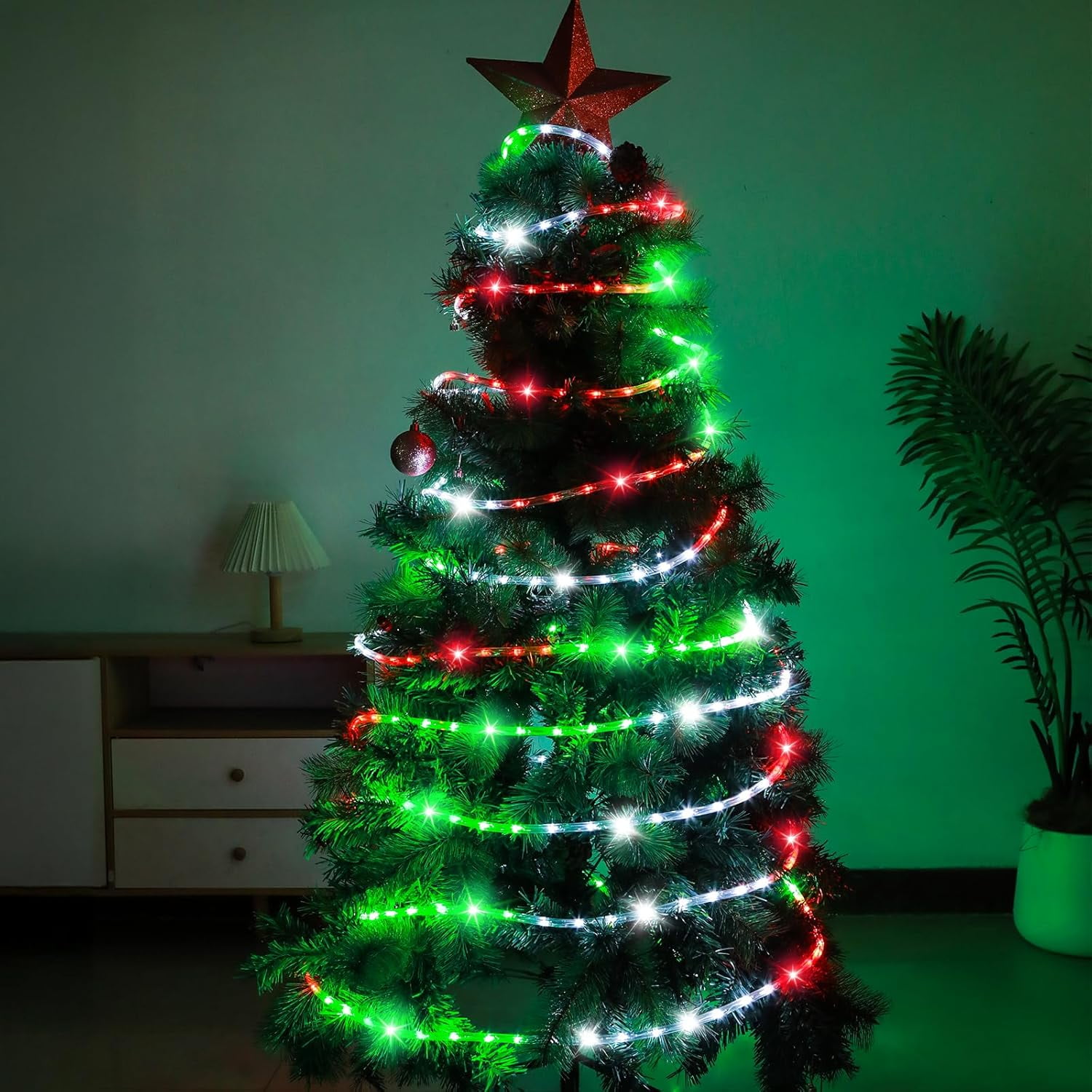 50ft 360 LED Waterproof Rope Lights,110V Connectable Indoor Outdoor Led ...