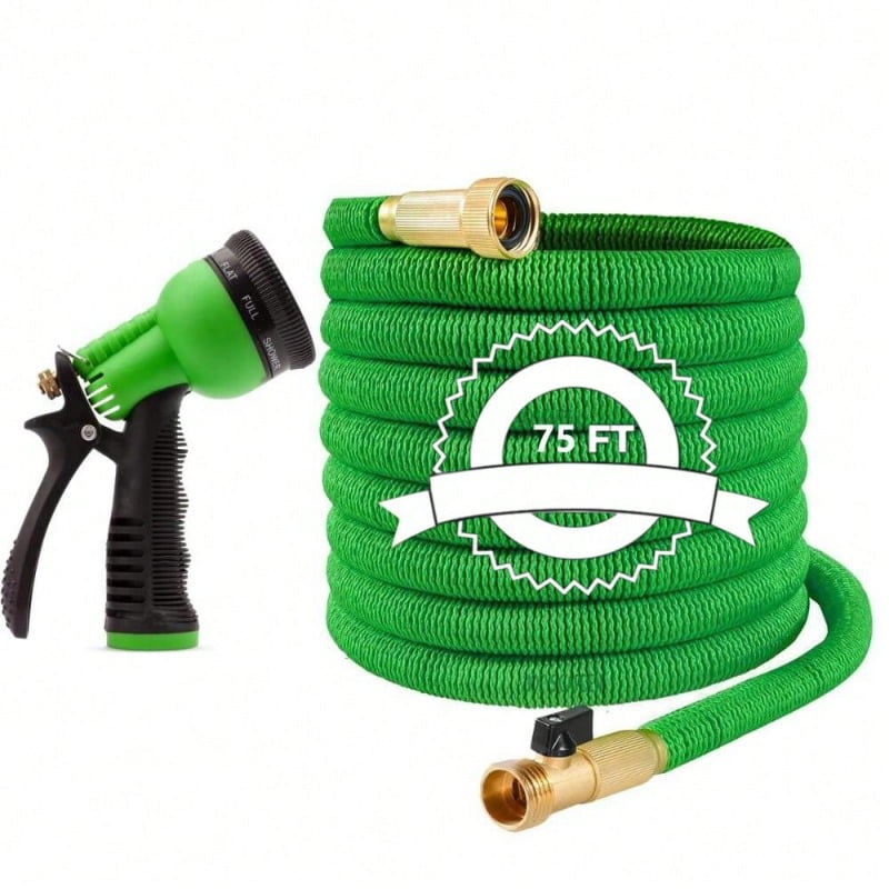 50ft-75ft-100ft Expandable Outdoor Water Hose with 8-Spray Patterns ...
