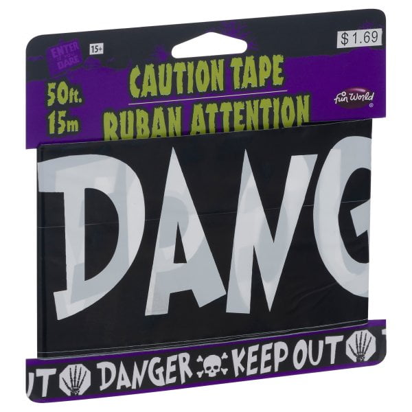 Black Haunted: Keep Out! Caution Tape 50ft. Halloween Decoration Decor ...