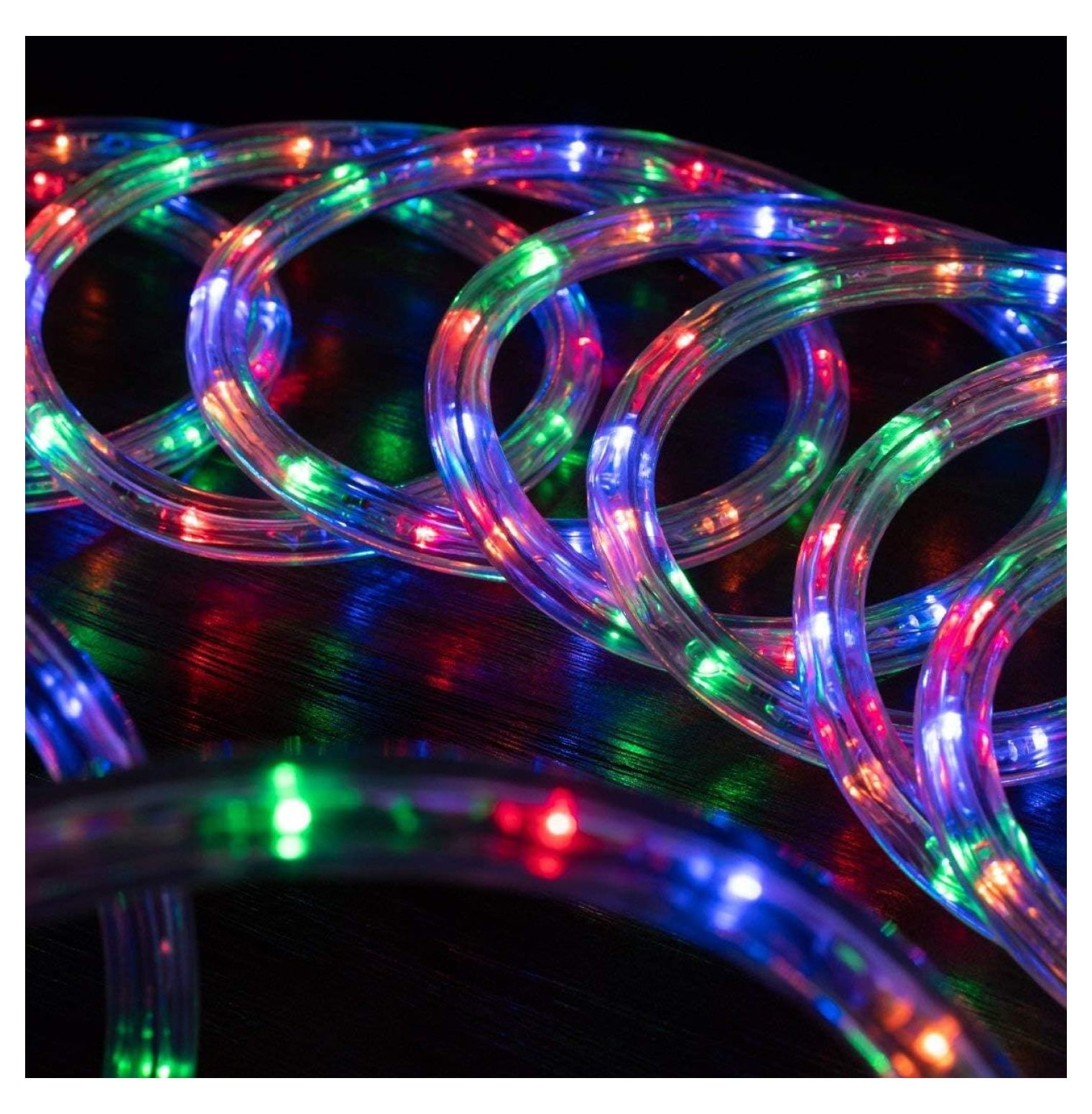 50ft Colorful LED Rope Lights, Connectable Outdoor Permanent Waterproof ...