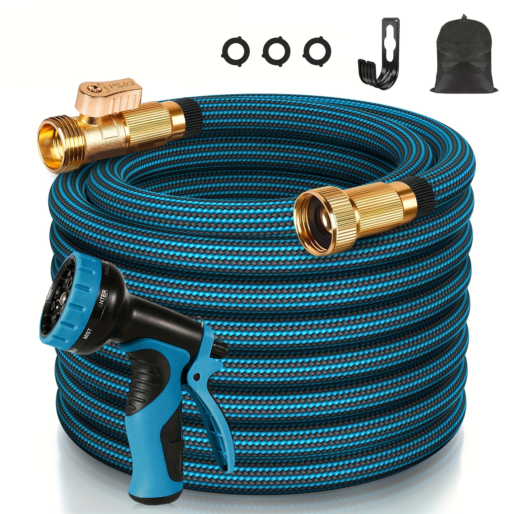 50ft Garden Hose - 10 Spray Modes & Durable Metal Fittings. For Car ...