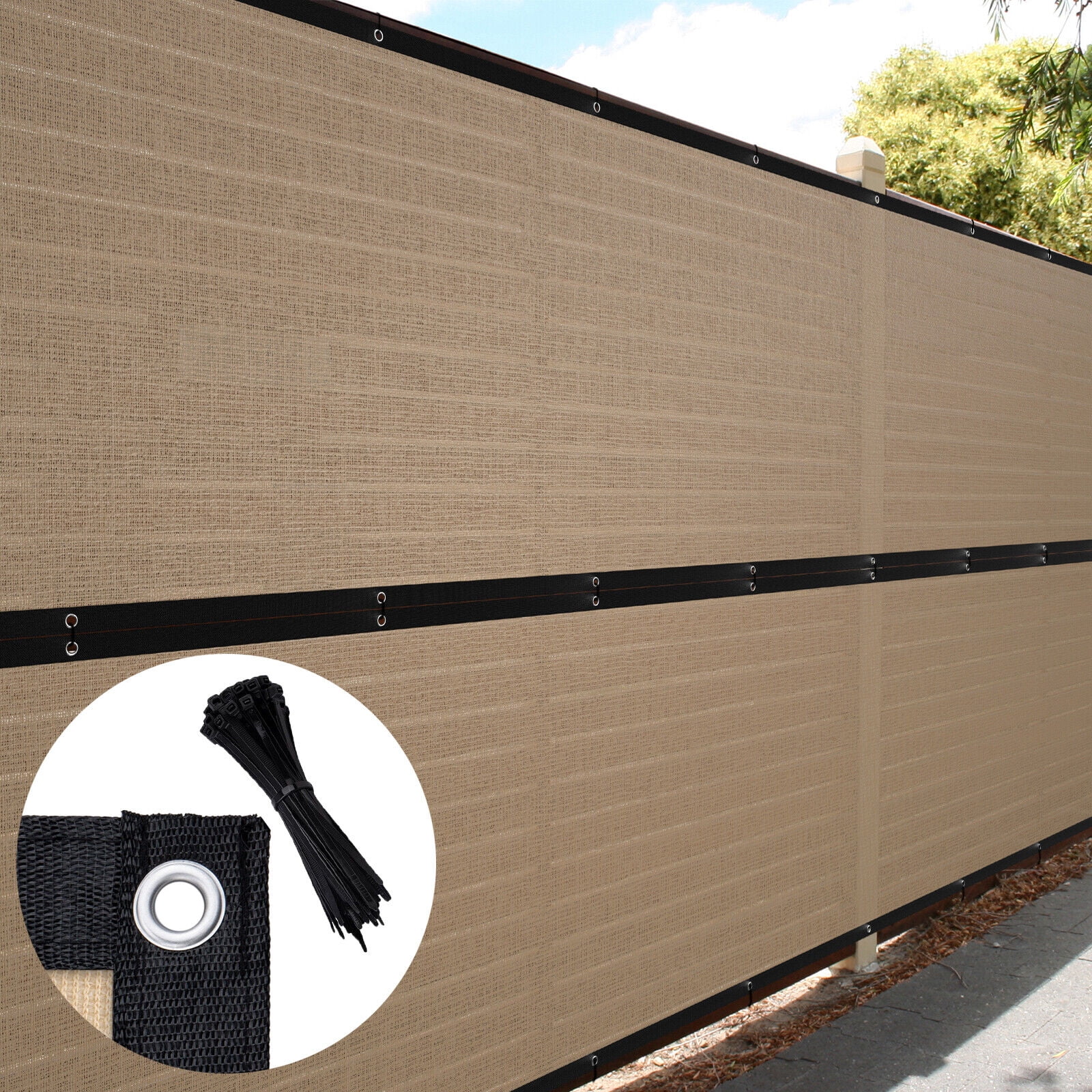 50ft Heavy Duty Privacy Fence Wind Screen Garden Outdoor Patio Fabric ...