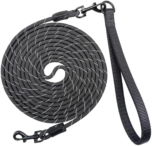 50ft Long Leash for Small Dogs, Removable Padded Handle Reflective Rope ...