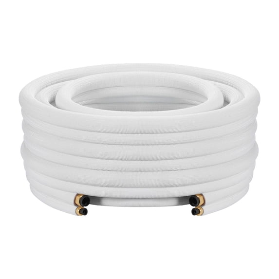 50ft Mini Split Line Set, 1/4' & 3/8' OD Copper Tubing Pipe, 3/8 White ...