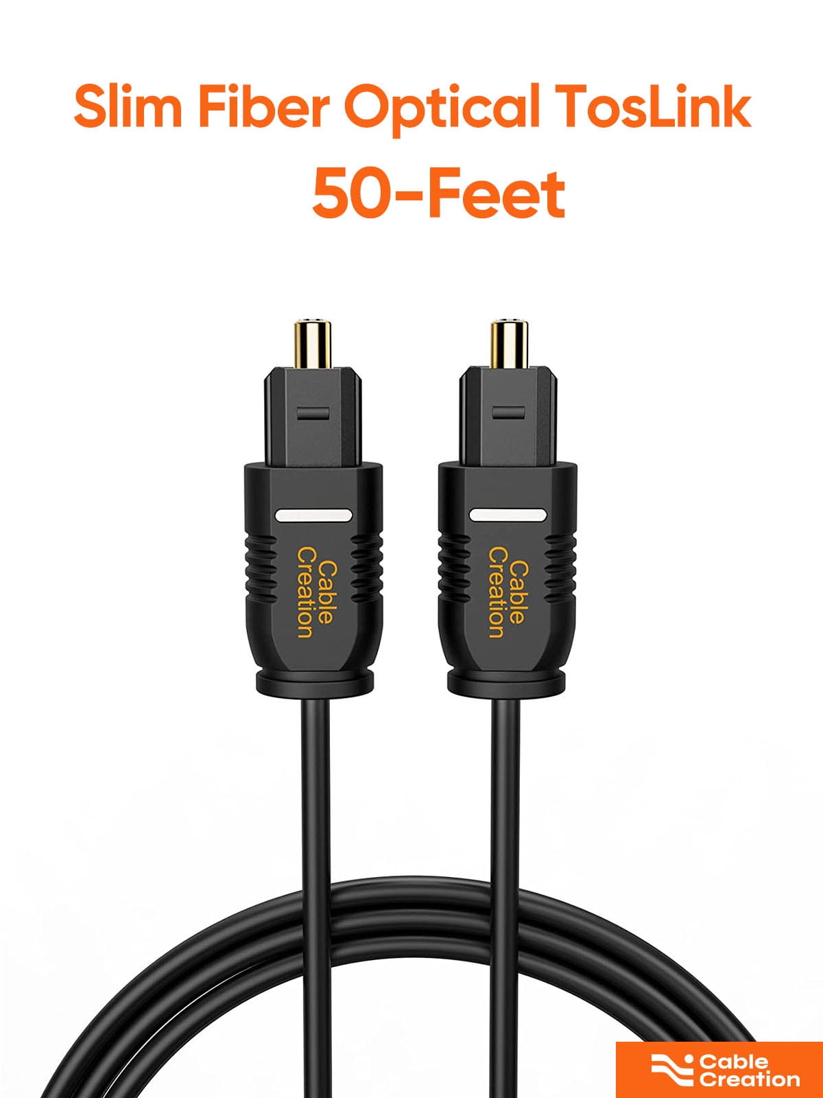 CableCreation 50ft Slim Fiber Optic Digital Audio Cable for Sound Bar ...