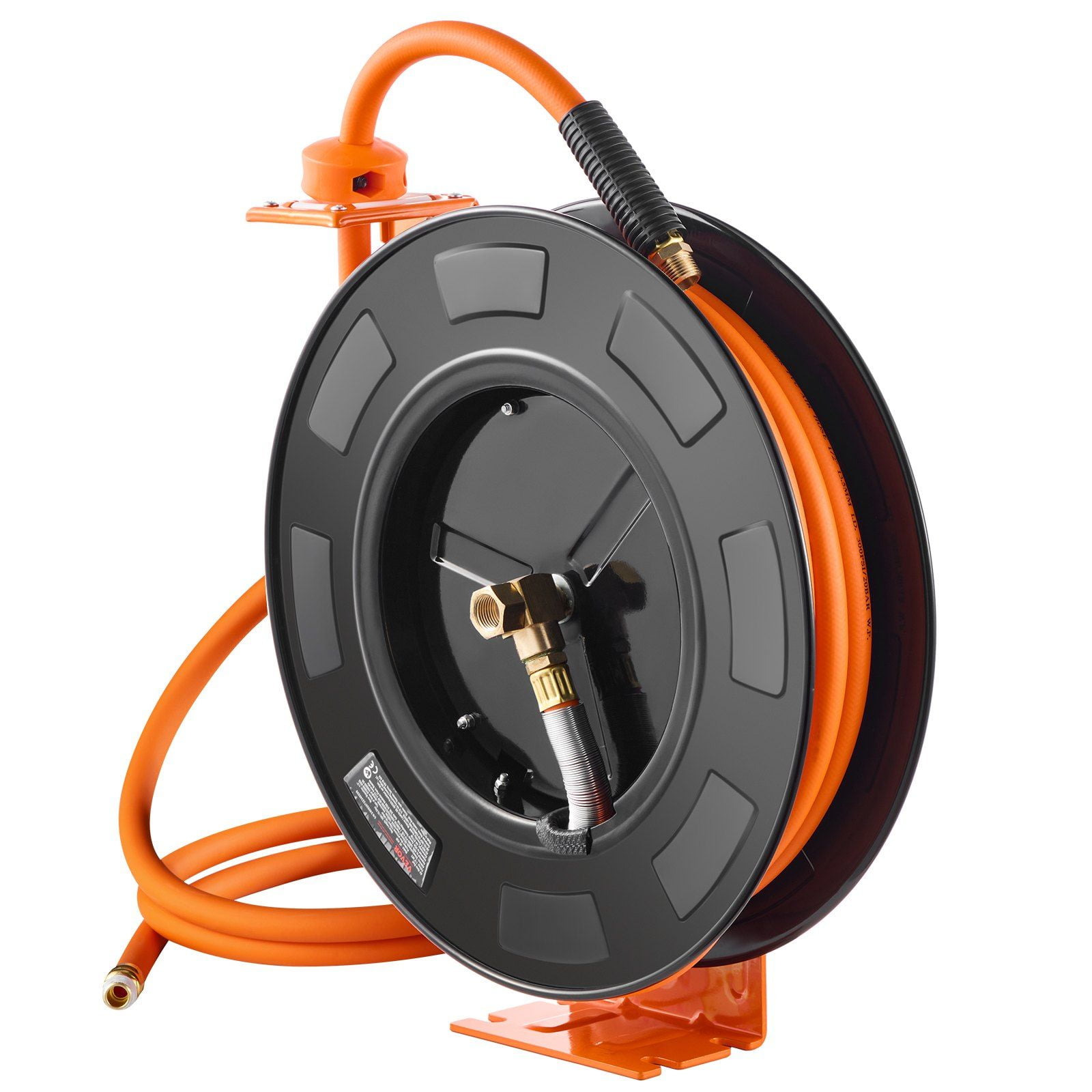 50ft Retractable Air Hose Reel – 1/2" Hybrid Polymer Hose, 300 PSI Capacity, Auto-Rewind System ...