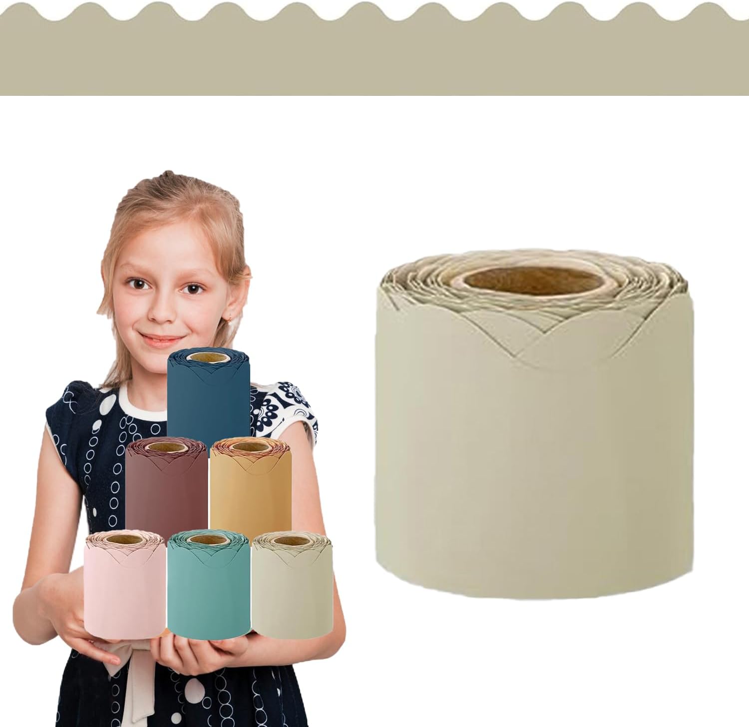 50ft Scalloped Bulletin Board Borders, Classroom Borders for Bulletin ...