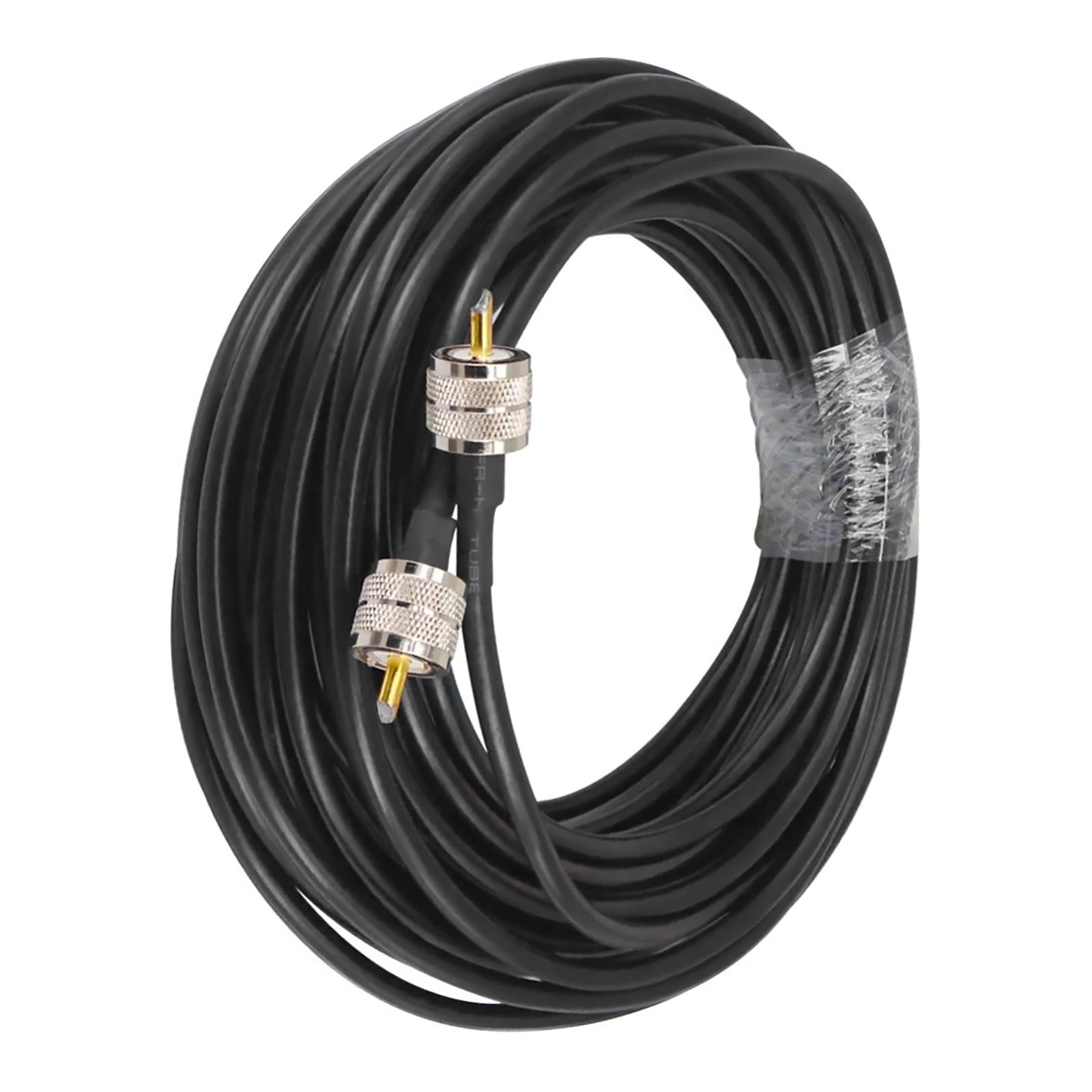 50ft UHF Male to Male RG58 Coaxial Cable Stranded Bare Copper Center ...