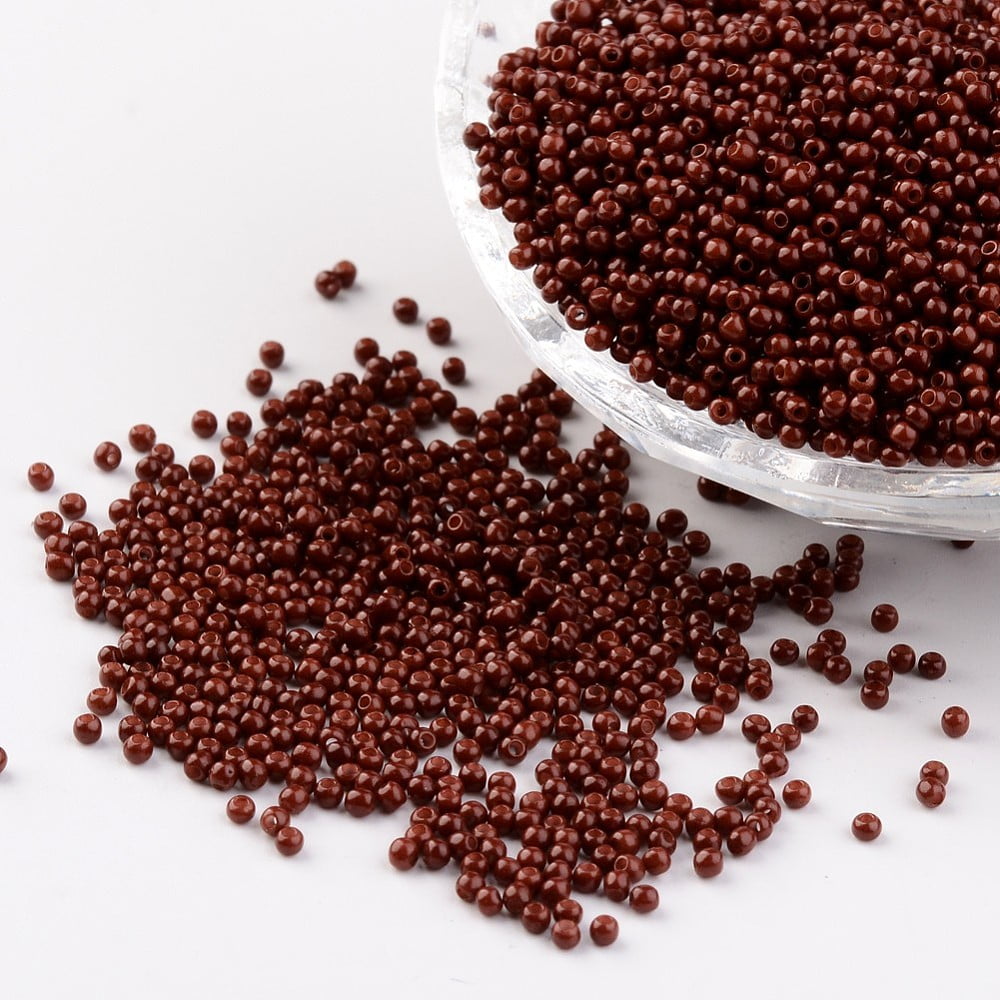 50g 12/0 Grade A Baking Paint Glass Seed Spacer Beads Indian Red 2x1 ...