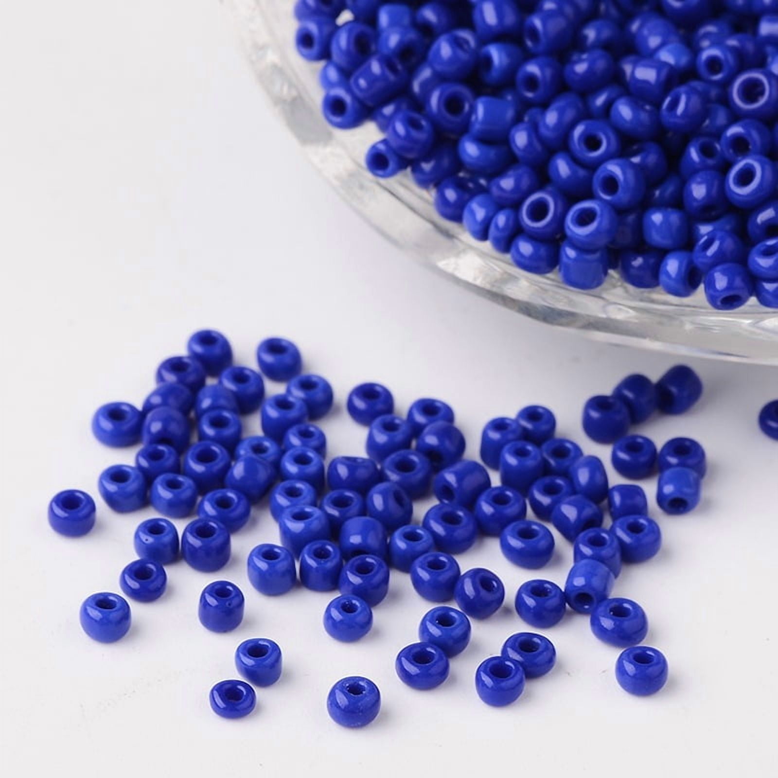 50g 8/0 Opaque Colours Round Glass Seed Beads Blue Size: 3mm in ...