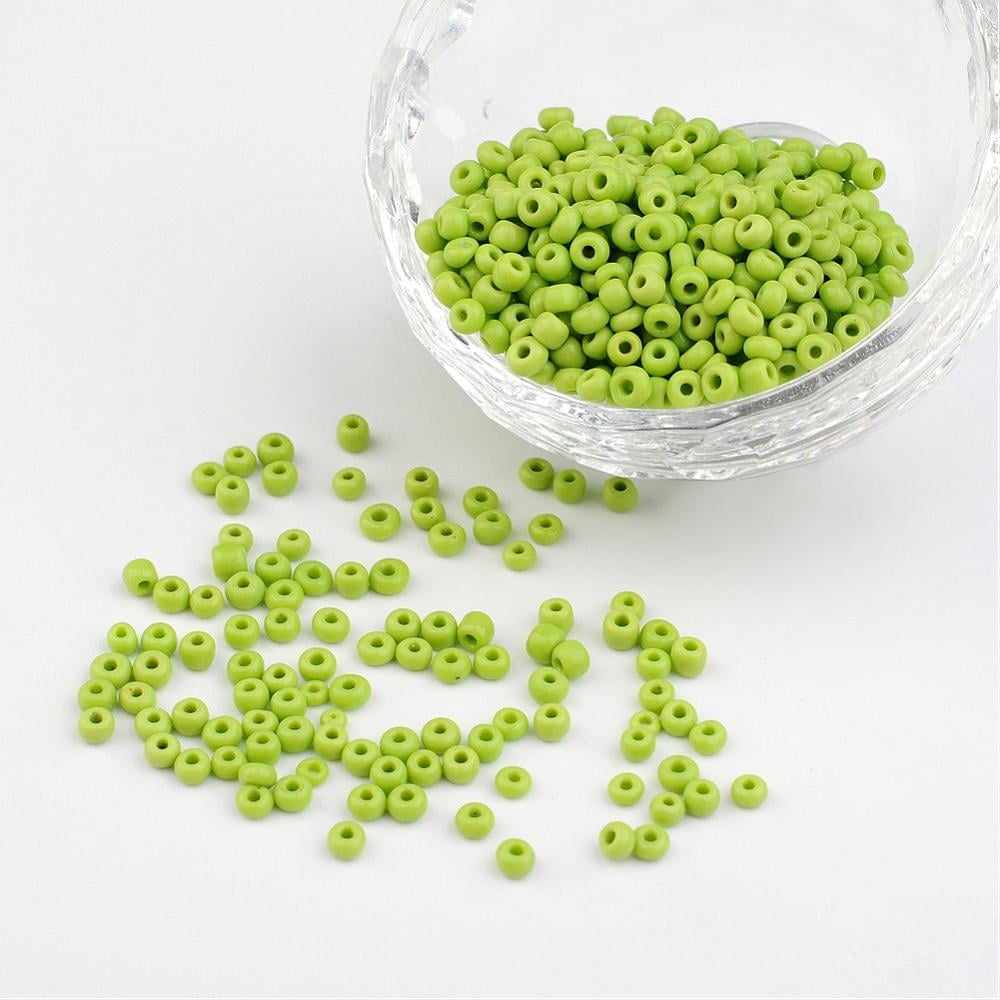50g 8/0 Opaque Colours Round Glass Seed Beads Green Yellow Size: 3mm in ...