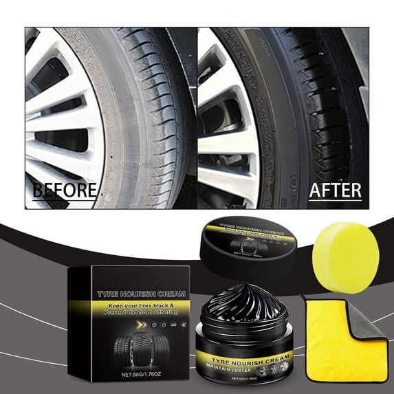 50g Car Tire Renovations Paste Kit, Wheel Rubber Deep Cleaning Polisher ...