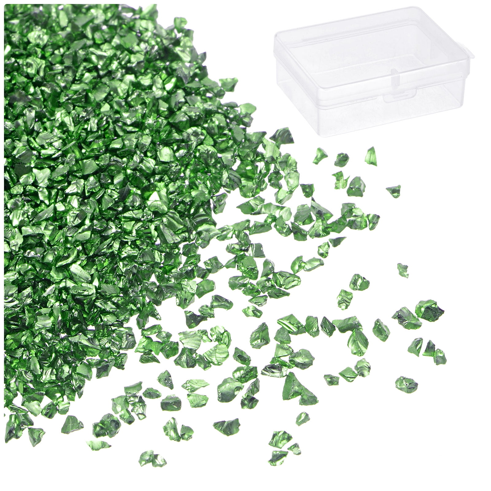 50g Crushed Glass Chips 1-3mm, Green - Walmart.com